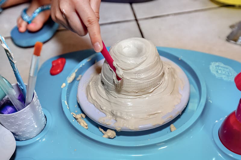 Child Doing Pottery Sculpting Stock Photo - Image of craftsmanship ...