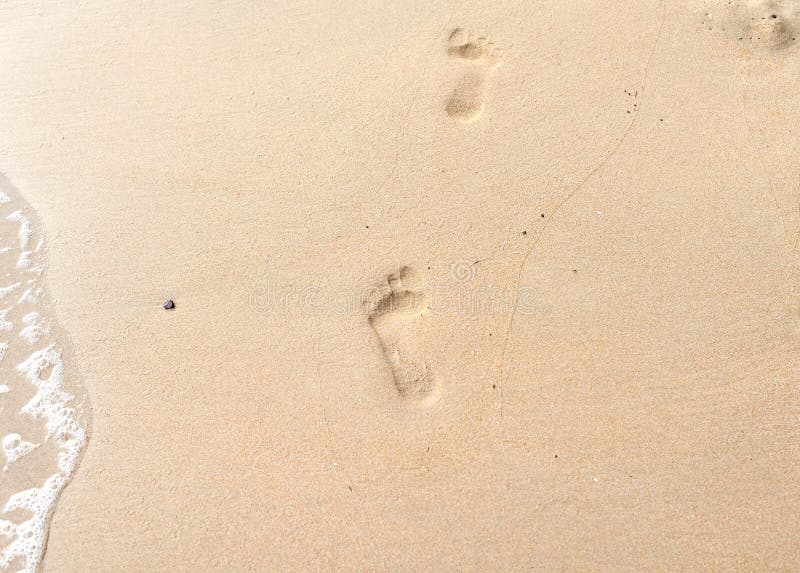 Child footsteps in sand stock image. Image of rocks, running - 2393363