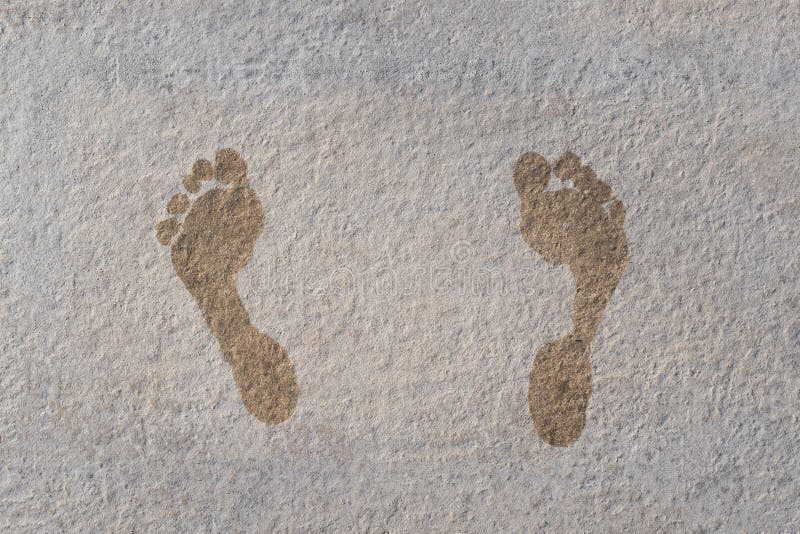 Closeup of Child Wet Foot Prints on Stone Stock Photo - Image of facing ...