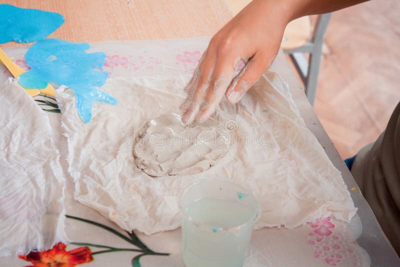 Closeup of Children S Hands Creating Stock Image - Image of child ...