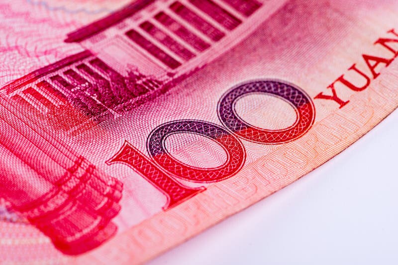 Closeup of Chinese 100 RMB Yuan Note, Focusing on Text Stock Photo ...