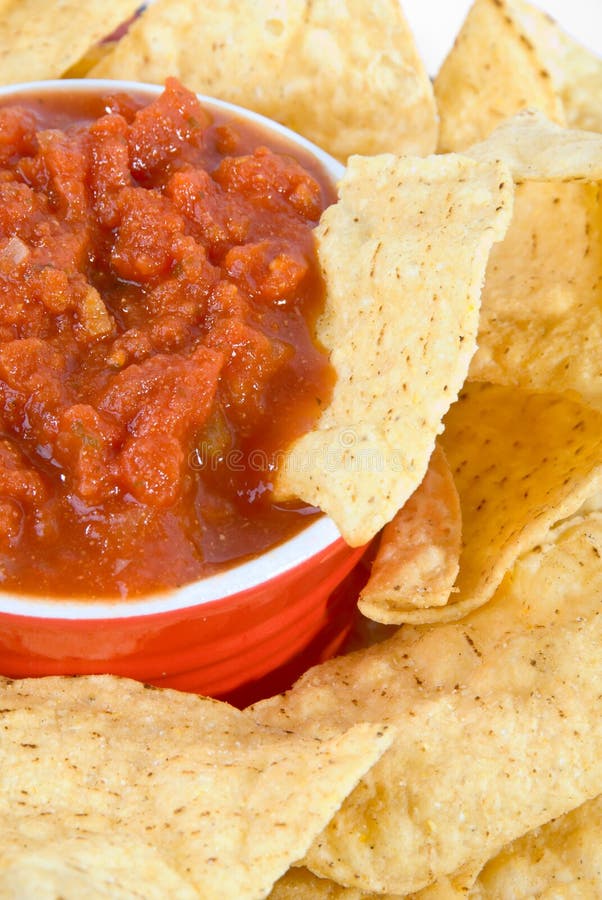 Chips, salsa and peppers stock image. Image of tasty, snack - 3301539