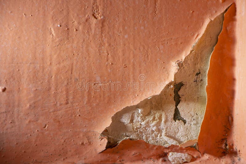 Closeup of Chipped Paint on Red Wall Stock Photo - Image of decayed ...