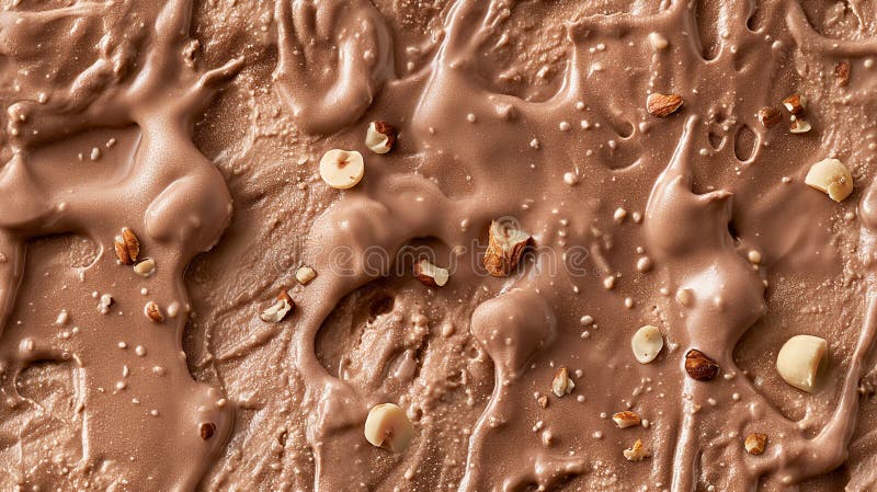 A Closeup of the Chocolate Hazelnut Ice Cream Texture, Highlighting Its ...