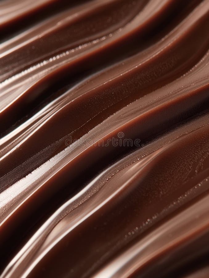A Closeup of the Chocolate Texture, Showcasing Its Smooth and Glossy ...
