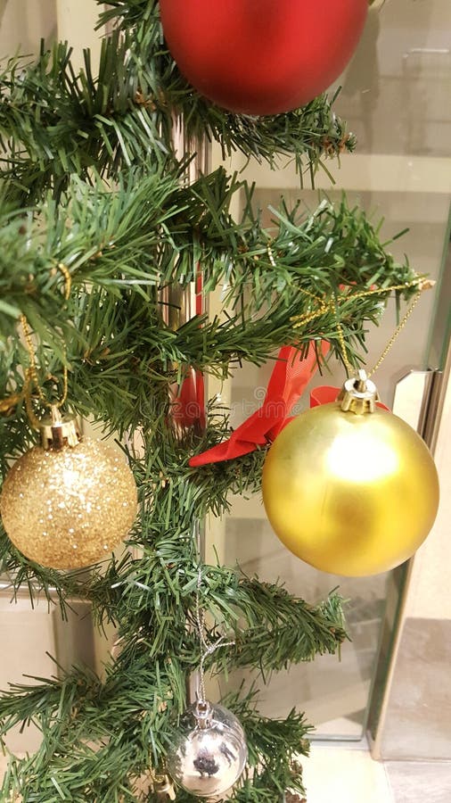 Closeup of Christmas Tree Decorations Stock Photo - Image of baubles ...