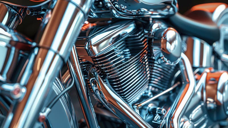 Closeup of Chromed Motorcycle Engine Stock Photo - Image of motorcycle ...