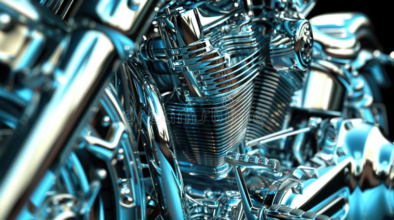 Closeup of Chromed Motorcycle Engine Stock Photo - Image of chopper ...