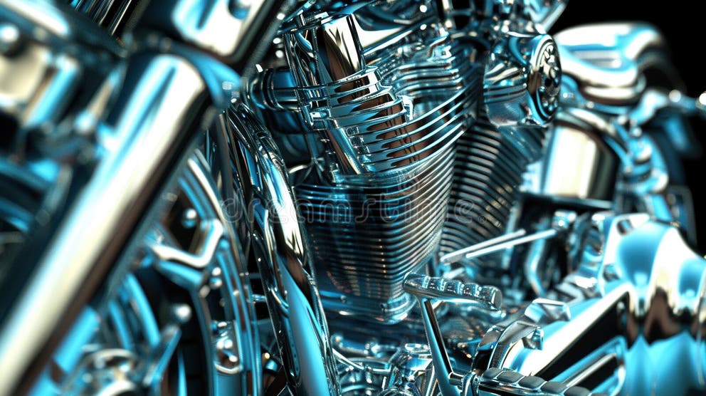 Closeup of Chromed Motorcycle Engine Stock Photo - Image of chopper ...
