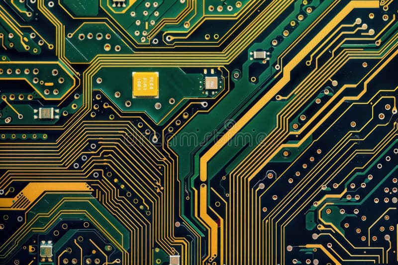 Closeup of Circuit Board Patterns Stock Illustration - Illustration of ...