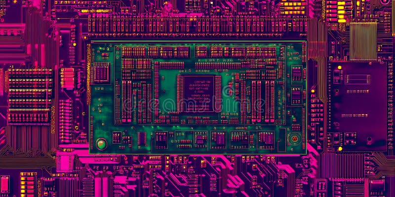 Closeup of Circuit Board Tech Background Image Stock Illustration ...