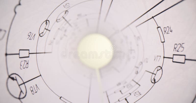 Closeup of Circuit Diagram of Transistors Drawn on Paper Stock Footage ...