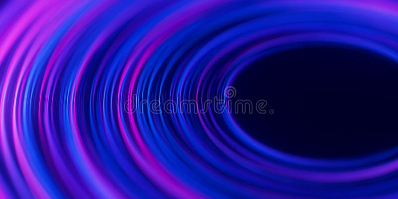 Closeup of Circular Data Light Speed Flow. Abstract Round Digital Data ...