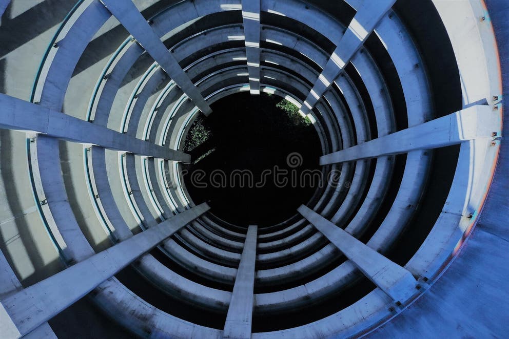Closeup of the Circular Ramp for Caparking Stock Photo - Image of ...