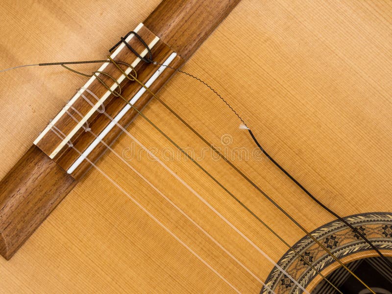 Closeup of Classical Acoustic Wooden Guitar with Broken String Stock ... Closeup of Classical Acoustic Wooden Guitar with Broken String Stock ...