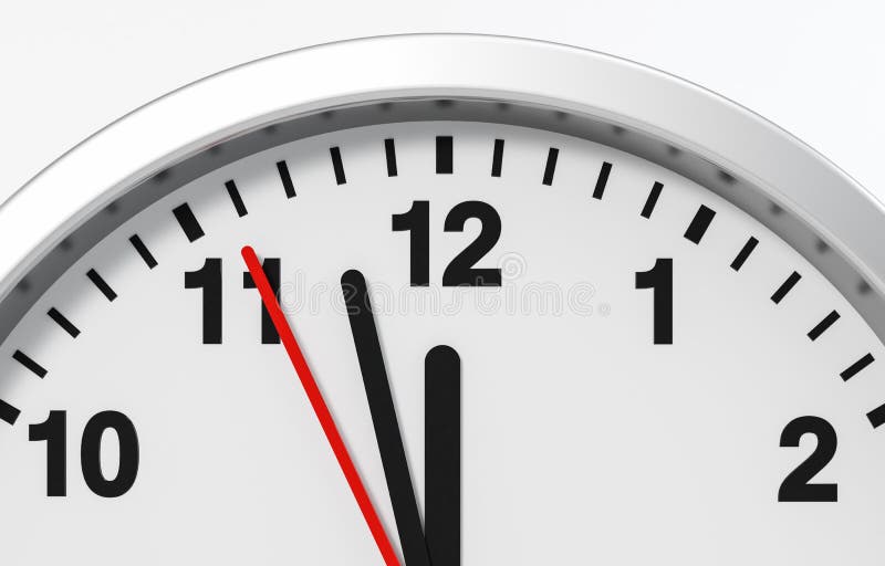 Closeup Clock Face. 3D Illustration Stock Illustration - Illustration ...