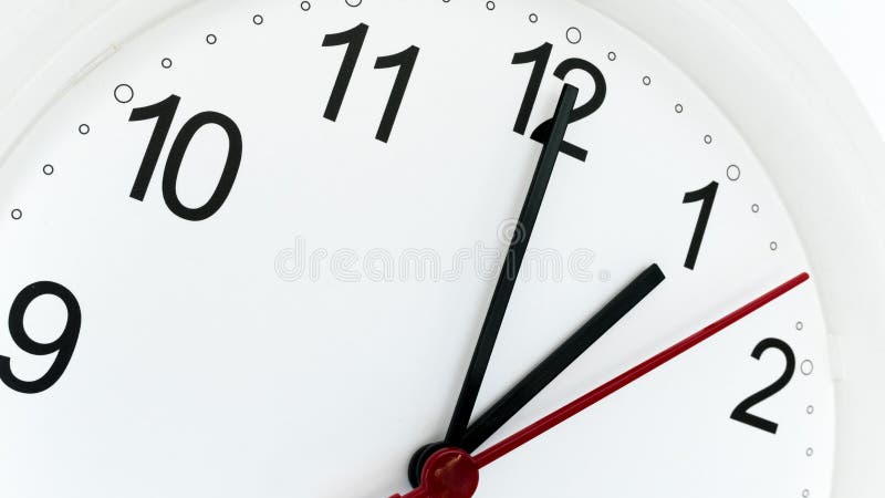 Closeup Clock Ticking Showing One Hour Stock Photo - Image of analog ...