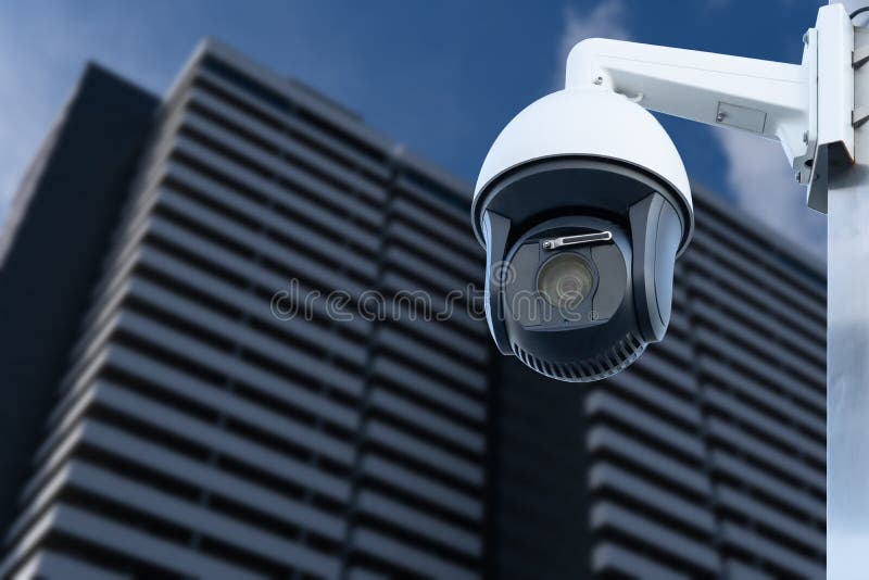 Closeup of Closed-circuit Television (CCTV) in a Apartment Complex ...