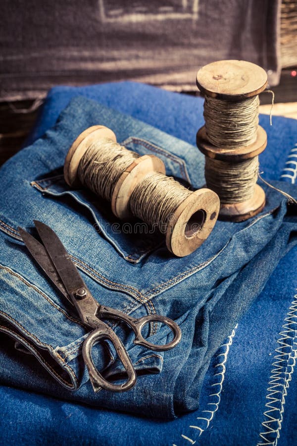 Closeup of Cloth and Needle in a Tailor Workshop Stock Photo - Image of ...