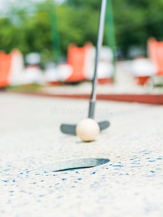Closeup of Red Mini Golf Ball. Stock Image - Image of activity, action ...