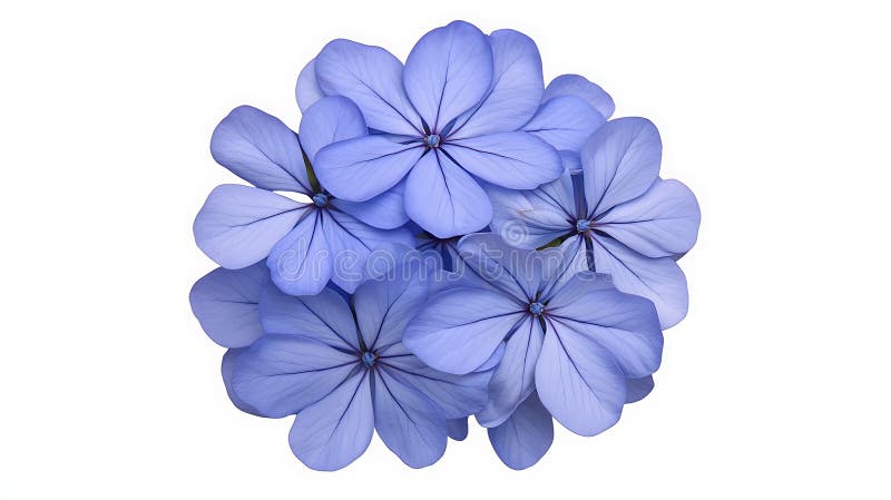 Closeup of a Cluster of Delicate Light Blue Flowers on White Background ...