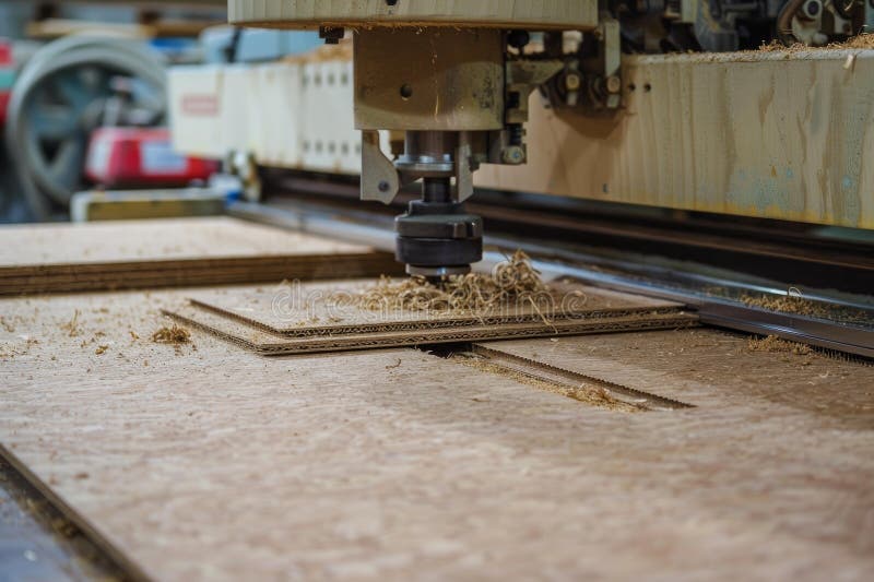 Cnc Router in Woodworking Workshop Stock Illustration - Illustration of ...