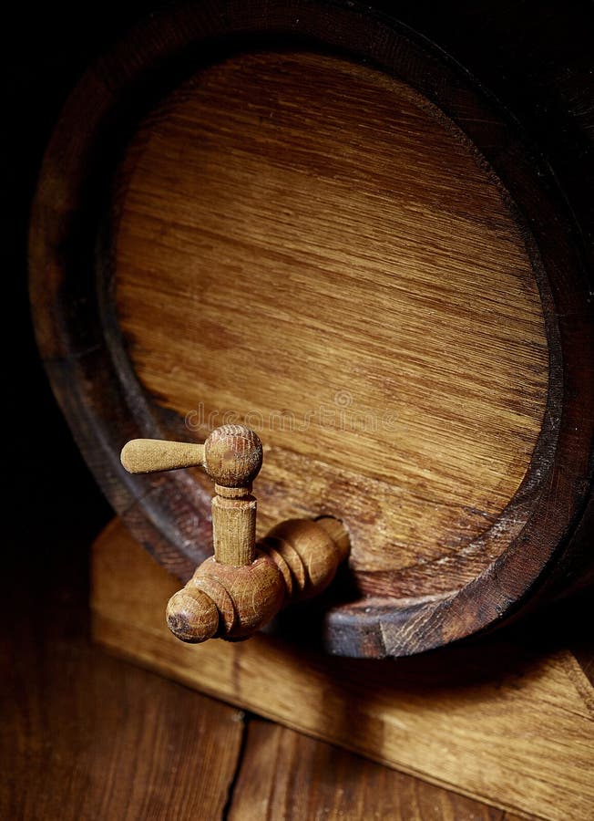 Closeup of Old Oak Barrel. Front View. Stock Photo - Image of cork ...