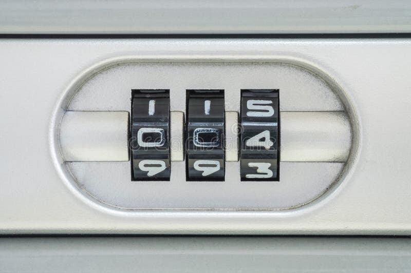 Closeup Code Number For Lock The Old Suitcase Background With 001 ...