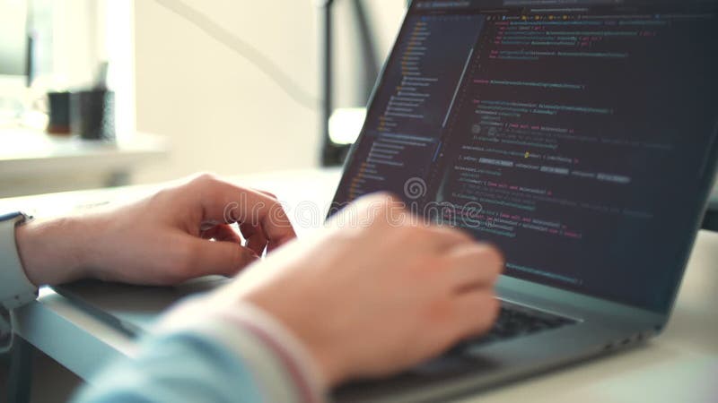 Coding on Screen Man Hands Coding Html Programming on Screen Laptop ... Coding on Screen Man Hands Coding Html Programming on Screen Laptop ...