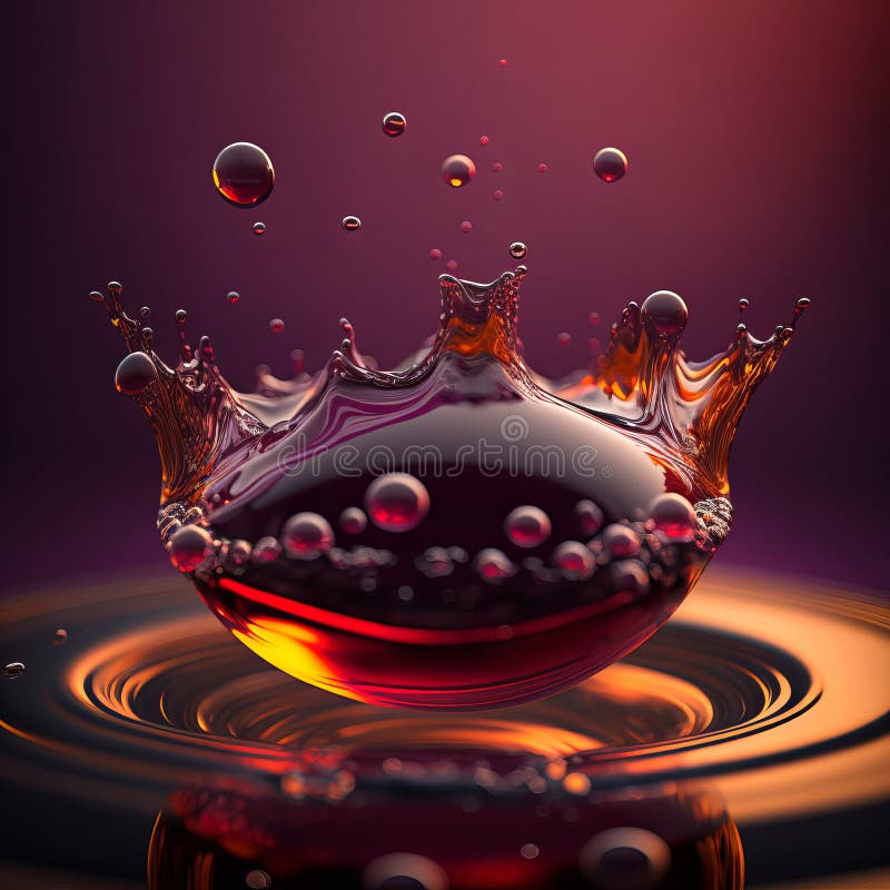 Closeup of a Coffee Droplets Hitting the Surface Stock Illustration ...