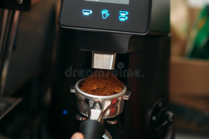Closeup Coffee Machine in Work. Stock Photo - Image of drink, prepare ...