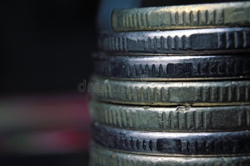 A stack of coins stock image. Image of level, exchange - 188827765