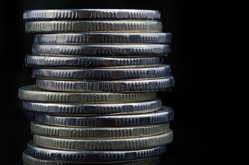 A stack of coins stock image. Image of level, exchange - 188827765