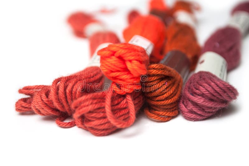 Colorful Cotton Threads on White Background Stock Photo - Image of knot ...