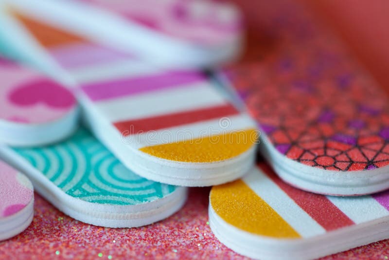 Closeup of Colorful Emery Boards Stock Photo - Image of emery, colorful ...