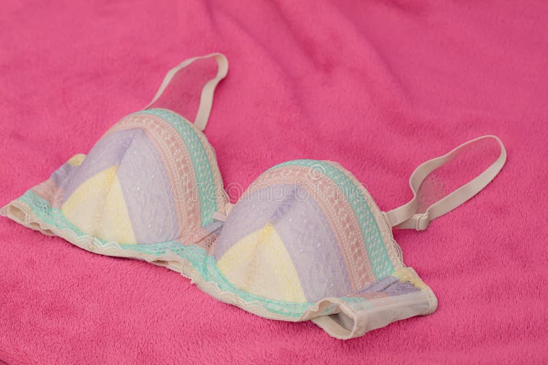 Closeup of Colorful Lace Bra Stock Image - Image of romance, lingerie ...