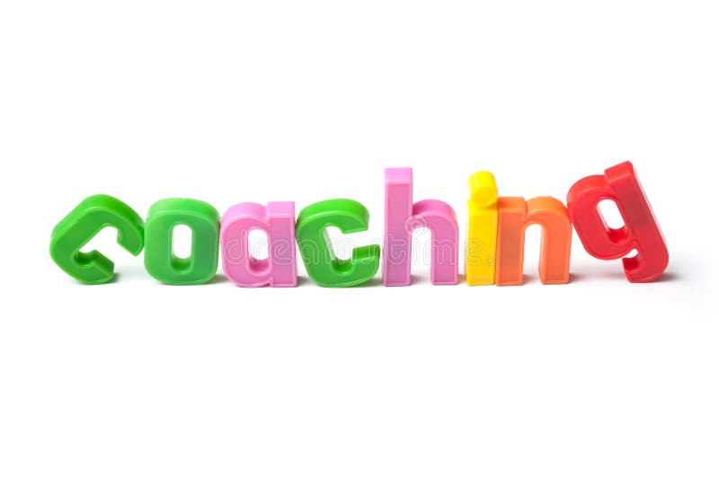 Colorful Plastic Letters on White Background - Coaching Stock Photo ...