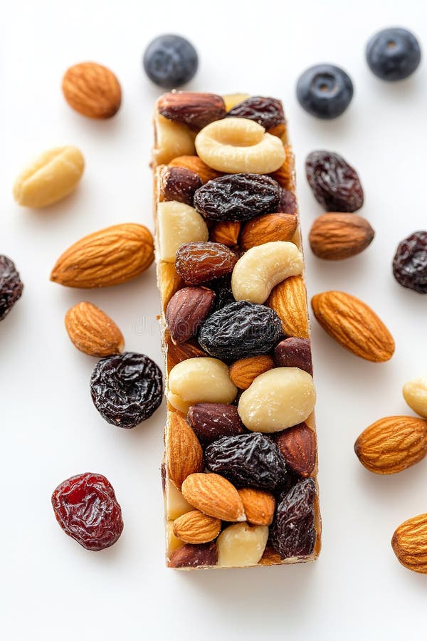 Closeup of Colorful Raw Snack Bars Featuring Nuts and Dried Fruits ...