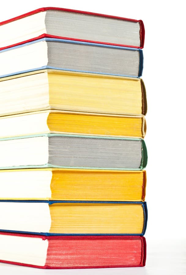 Stacked Books and Bookshelves Stock Image - Image of colored ...