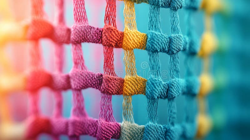Closeup of a Colorful Woven Net Structure. Stock Image - Image of ...