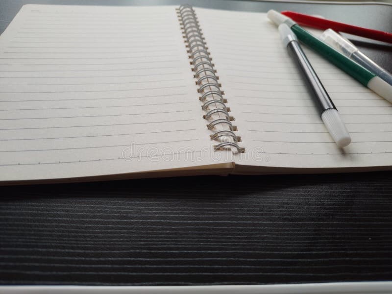 Closeup Colour Marker Pens on Ring Notebook. Stock Photo and Download ...