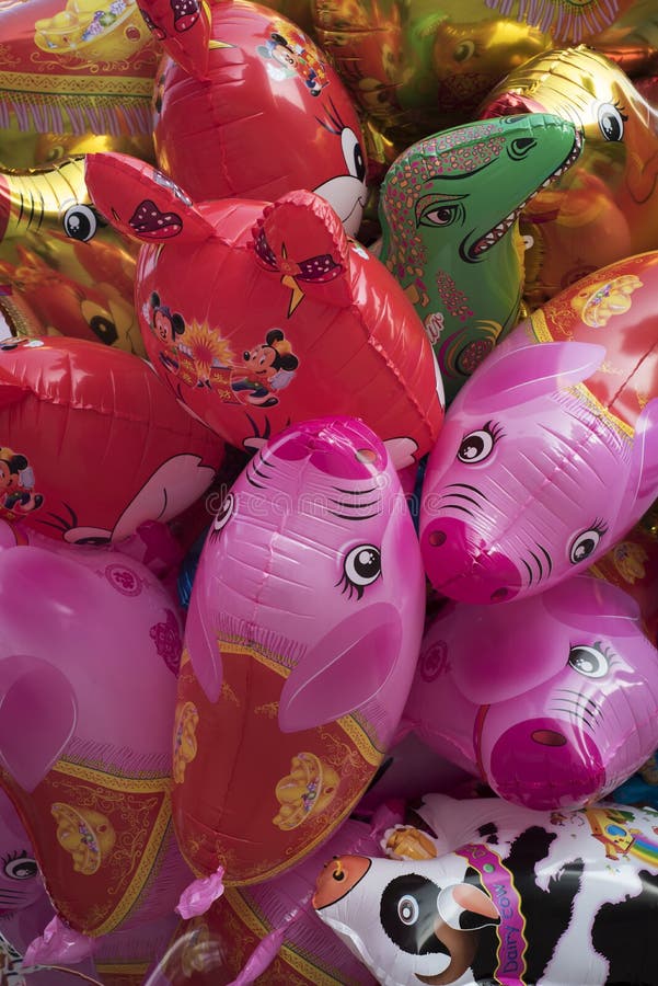 Closeup of Colourful Animal Balloons Editorial Stock Photo - Image of ...