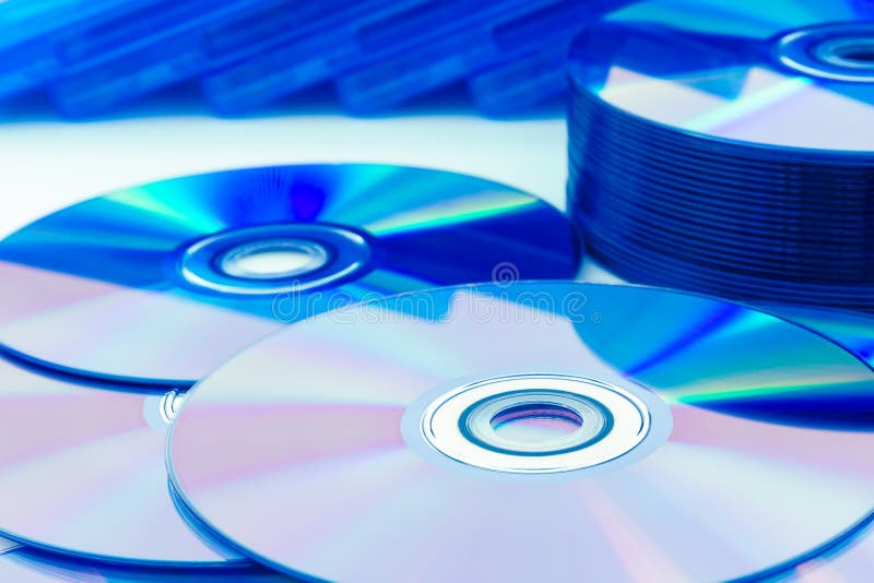 Closeup Compact Discs (CD/DVD) Stock Photo - Image of backup, equipment ...