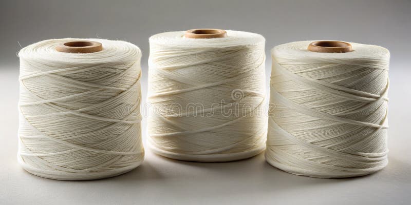 Closeup Comparison of Three White Fiberglass Yarn Spools Exploring ...
