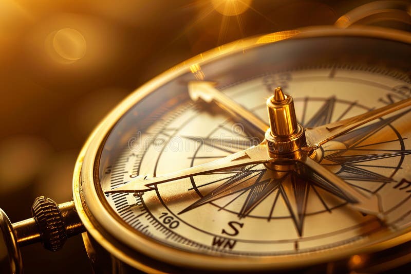Closeup of a Compass Pointing To a Direction Stock Photo - Image of ...