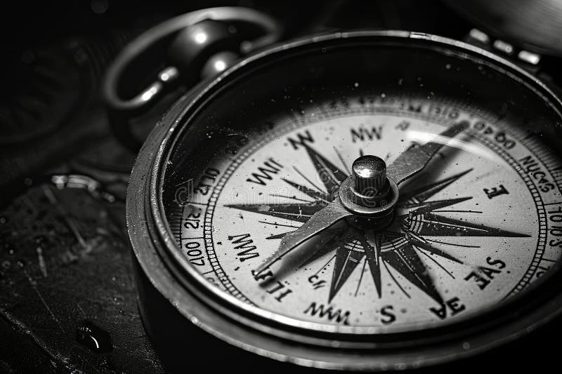 Closeup of a Compass Pointing To a Direction Stock Image - Image of ...