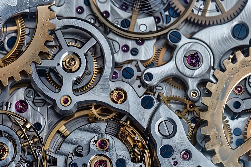 Intricate Clockwork Mechanism Gears, Springs, and Precision Engineering ...