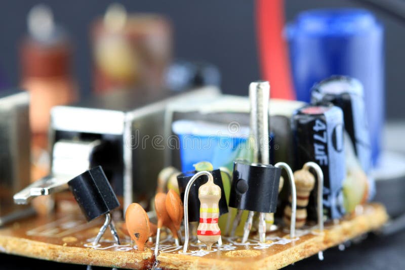Closeup of the Component Side of a Circuit Board. Stock Image - Image ...