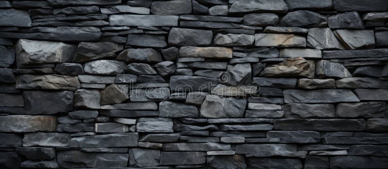 Closeup of a Composite Stone Wall with a Grey Brickwork Pattern Stock ...