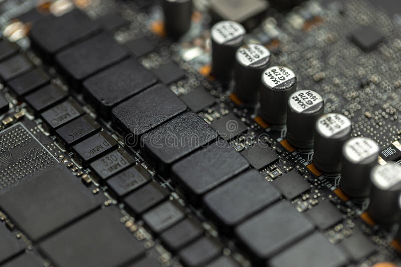Closeup of Computer Board with Conductors Stock Photo - Image of ...